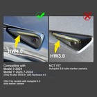 For Tesla 24-26 HW4.0 Side Fender Camera Half Cover Matte Carbon Fiber ...