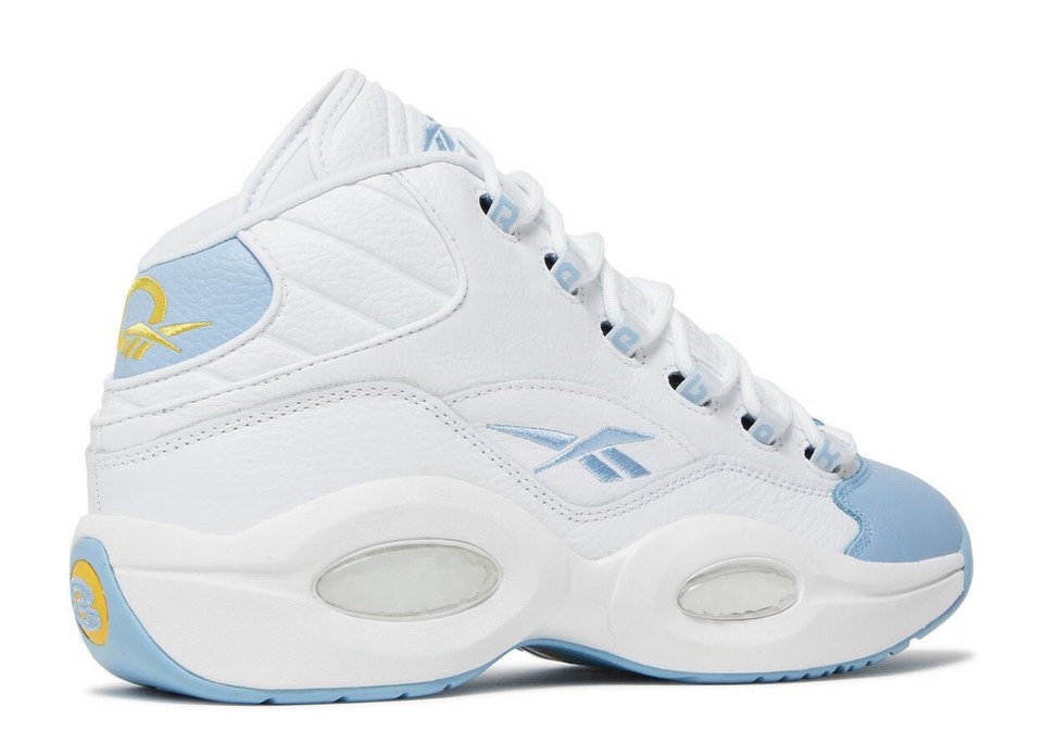 Reebok Iverson Question Mid Junior Size 5 White Flublu Blue “On To The ...