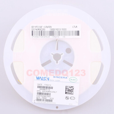 15000PCS/Reel 0201 3.3pF 25V NPO/C0G ±0.25pF 0201N3R3C250LT Walsin ...