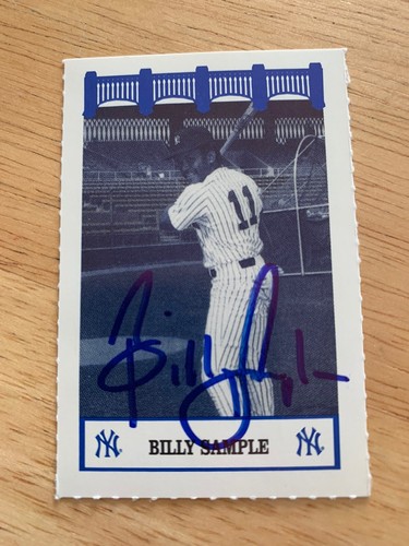 BILLY SAMPLE SIGNED 1992 NEW YORK YANKEES 1980’S WIZ SGA PROMO BASEBALL ...