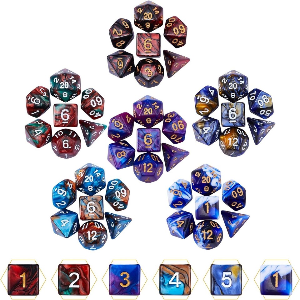 140Pcs DND Dungeons And Dragons Polyhedral Dice Set Lot Rpg Dice Game ...