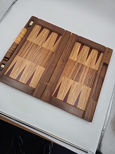 Stunning David Levy Handcrafted Wooden Backgammon Set with Wood Inlays | eBay