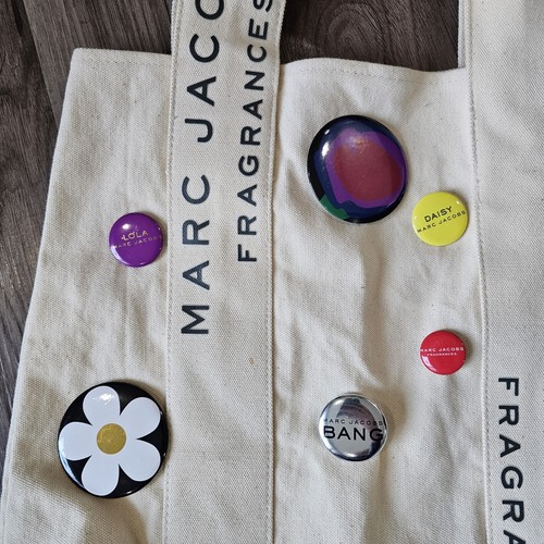 Marc Jacobs Fragrances Ivory Canvas Fabric Travel Tote Bag 6 Buttons ...