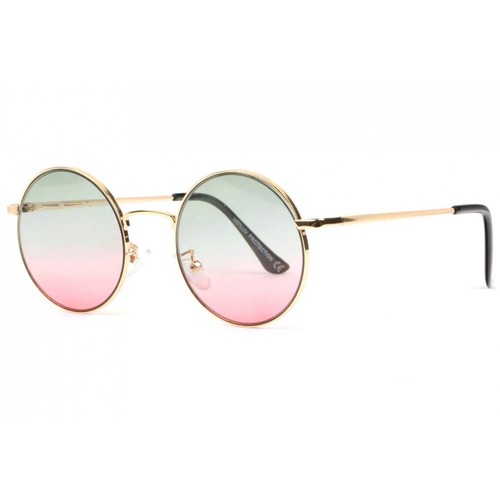 Lunettes de Soleil Roses et Grises Rondes Tendance Obladi-Taille unique ...