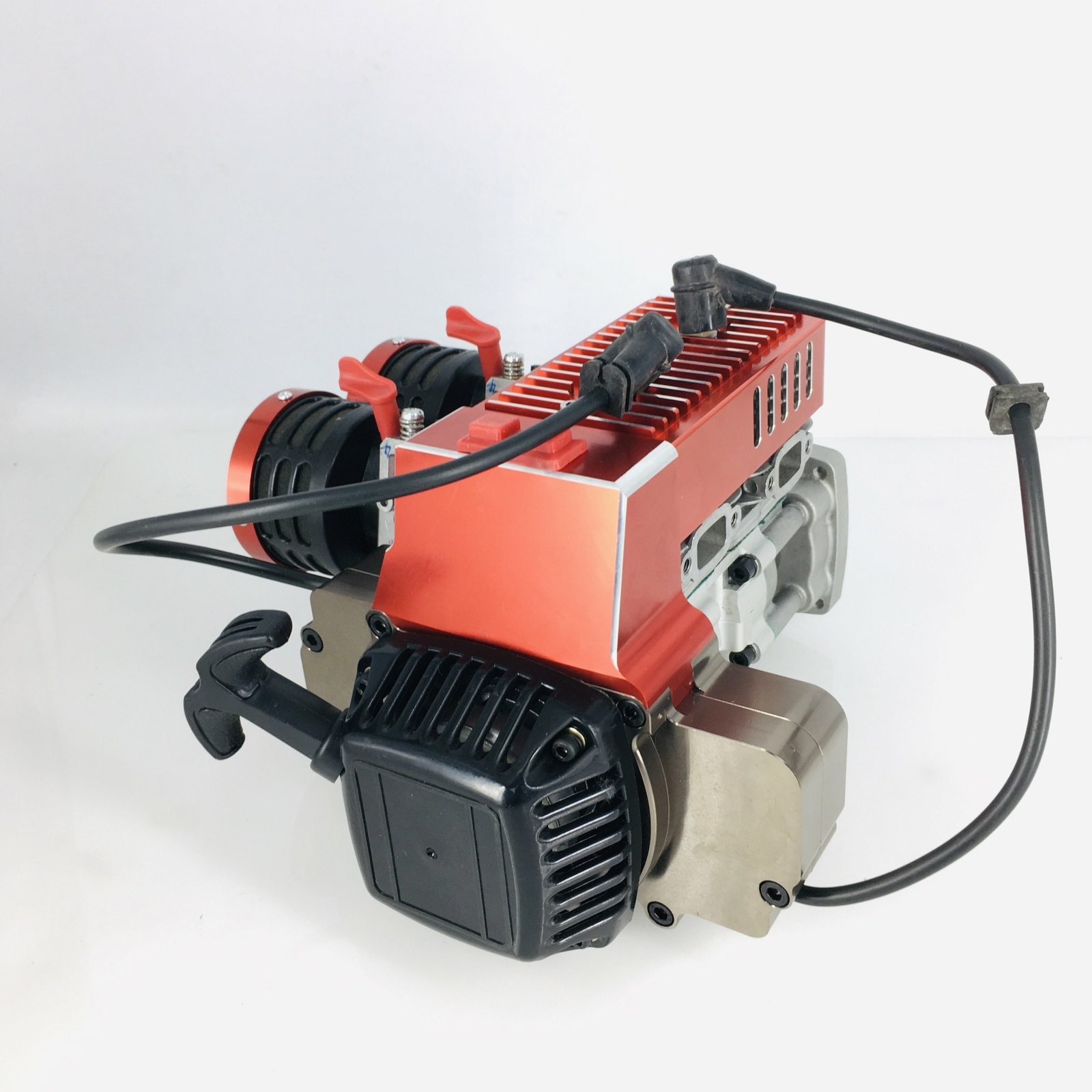 QJ 58cc Gasoline Twin Left Side Exhaust Engine for 1 5 Scale RC Gas Car ...