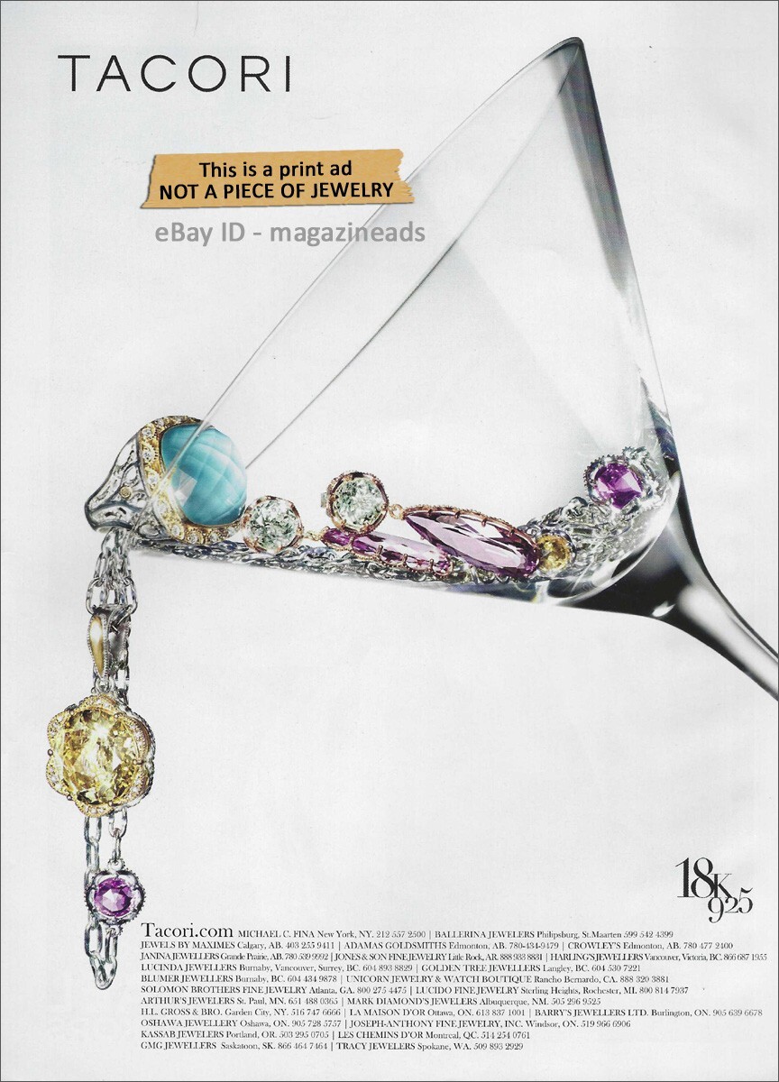 TACORI Jewelry 1-Page PRINT AD 2010 gemstone ring necklace in MARTINI ...