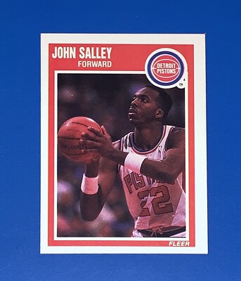 1989-90 Fleer John Salley Basketball Card #51 Detroit Pistons Set Break ...