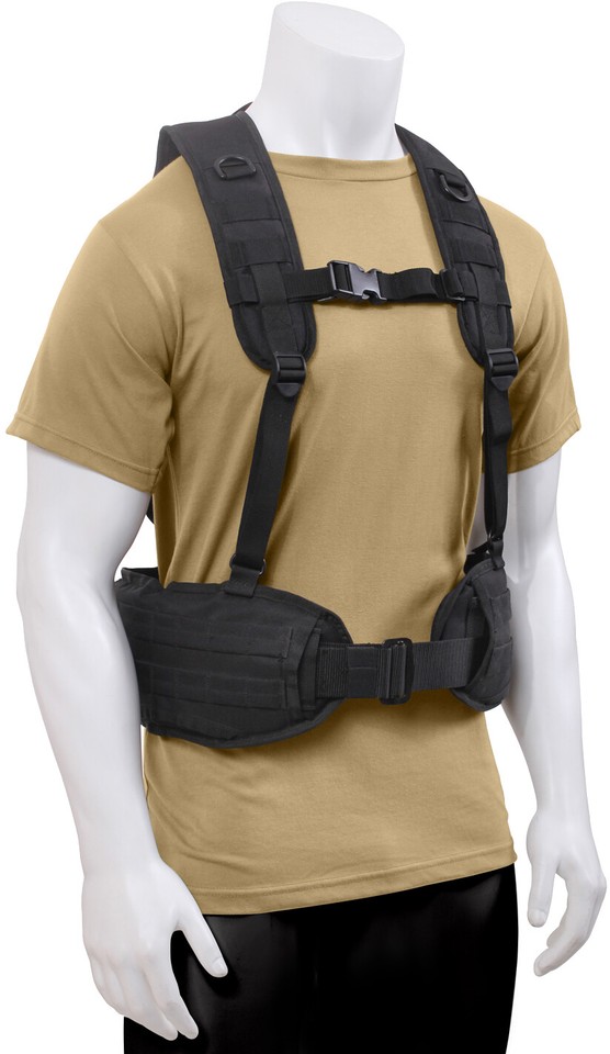Tactical MOLLE Padded Law Enforcement Police Battle Belt & Load Bearing ...