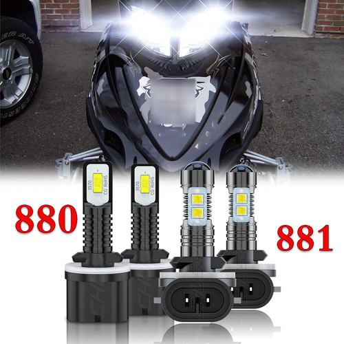 For Arctic Cat M1000 M5 M6 M7 M8 4x 894 893 LED Headlight Hi/Lo Beam ...