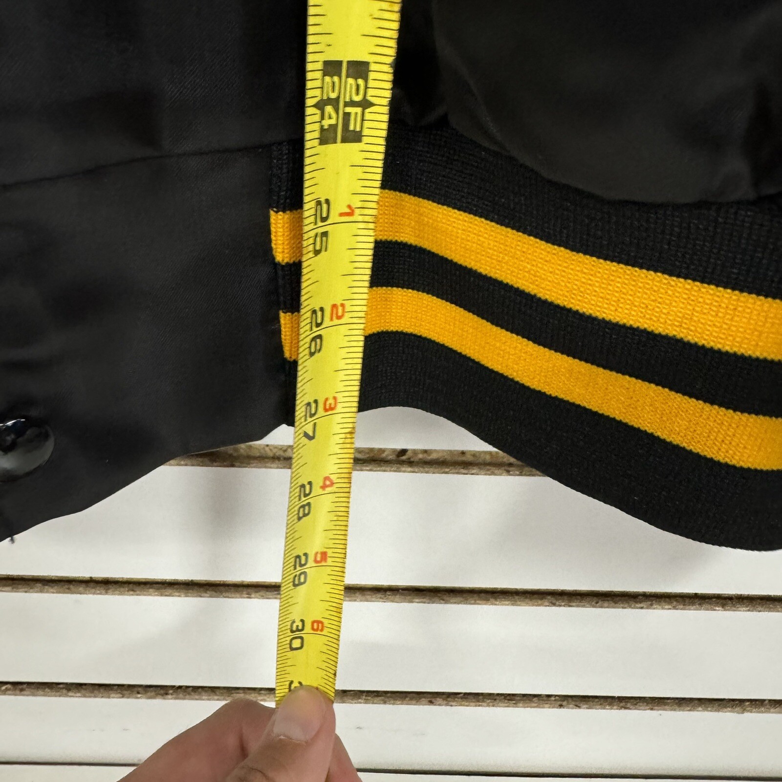 Vintage Retro Black Shiny Bomber Puffer Terry Policy … - Gem