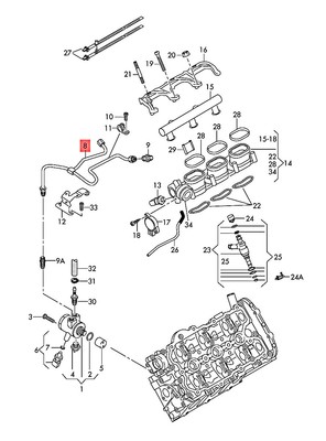 Genuine AUDI VW A4 Avant S4 quattro A4L A5 S5 Cabriolet Fuel Line ...