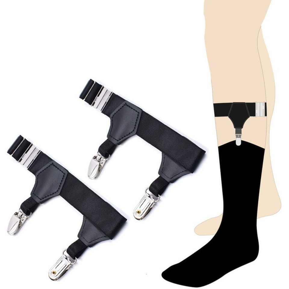 Men's Sock Garters Belt Black Adjustable 1 Pair Sturdy Accessories 2022 ...
