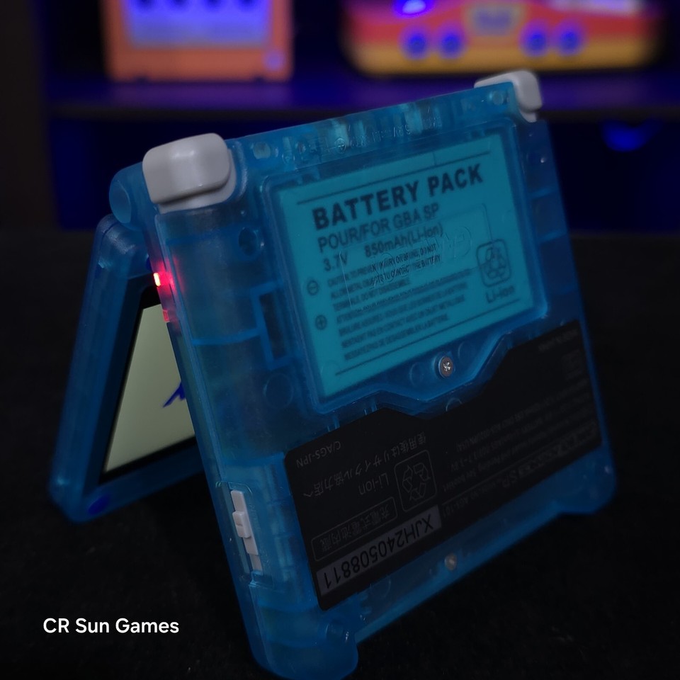 Clear Blue Nintendo Game Boy Advance GBA SP IPS Screen Adjustable ...