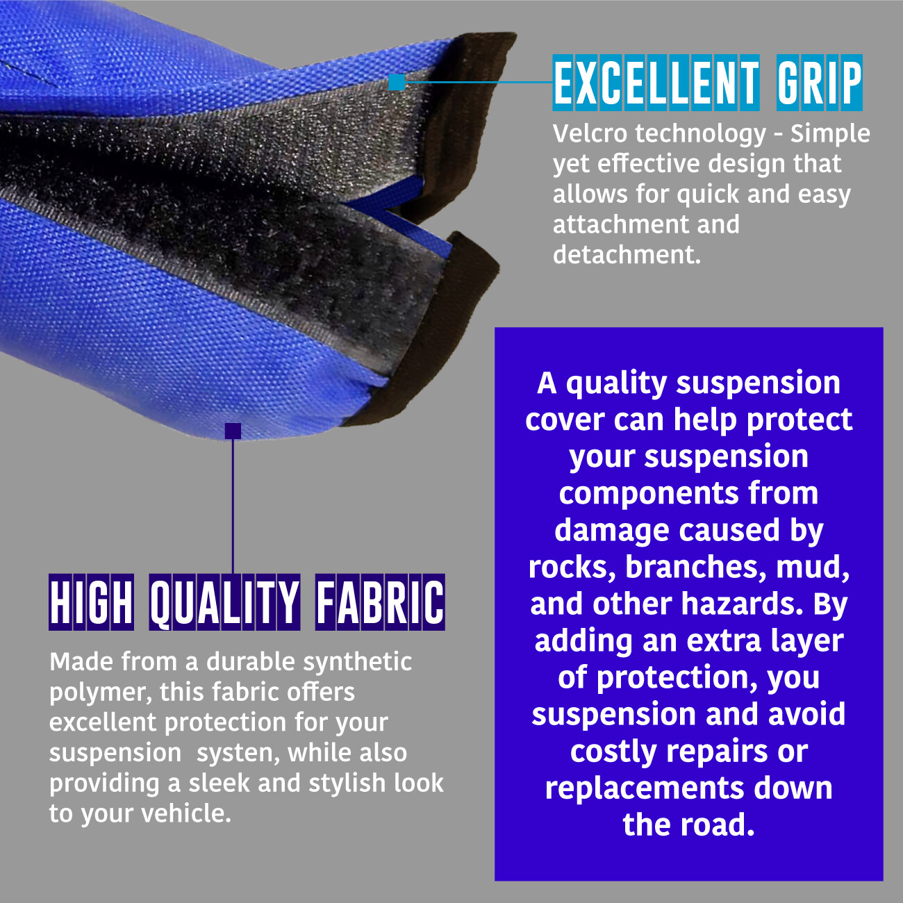 Blue Performance Shock Covers Yamaha Snowmobile Sidewinder SRX (Set of ...