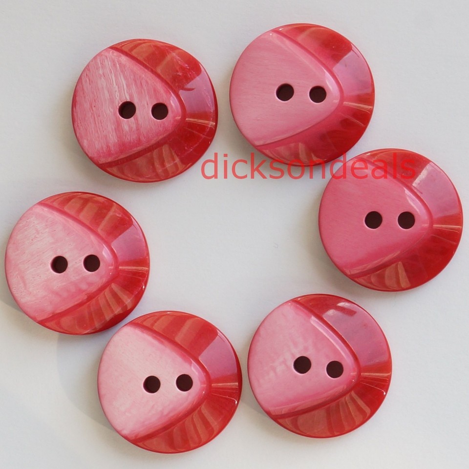 6 Chunky Buttons 2 Hole 18mm 20mm 25mm Grey Red Navy Green Purple Beige ...