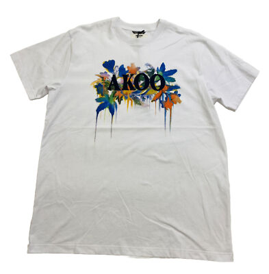 Men’s 100% Authentic Akoo T-shirt Size Large logo white evolution | eBay