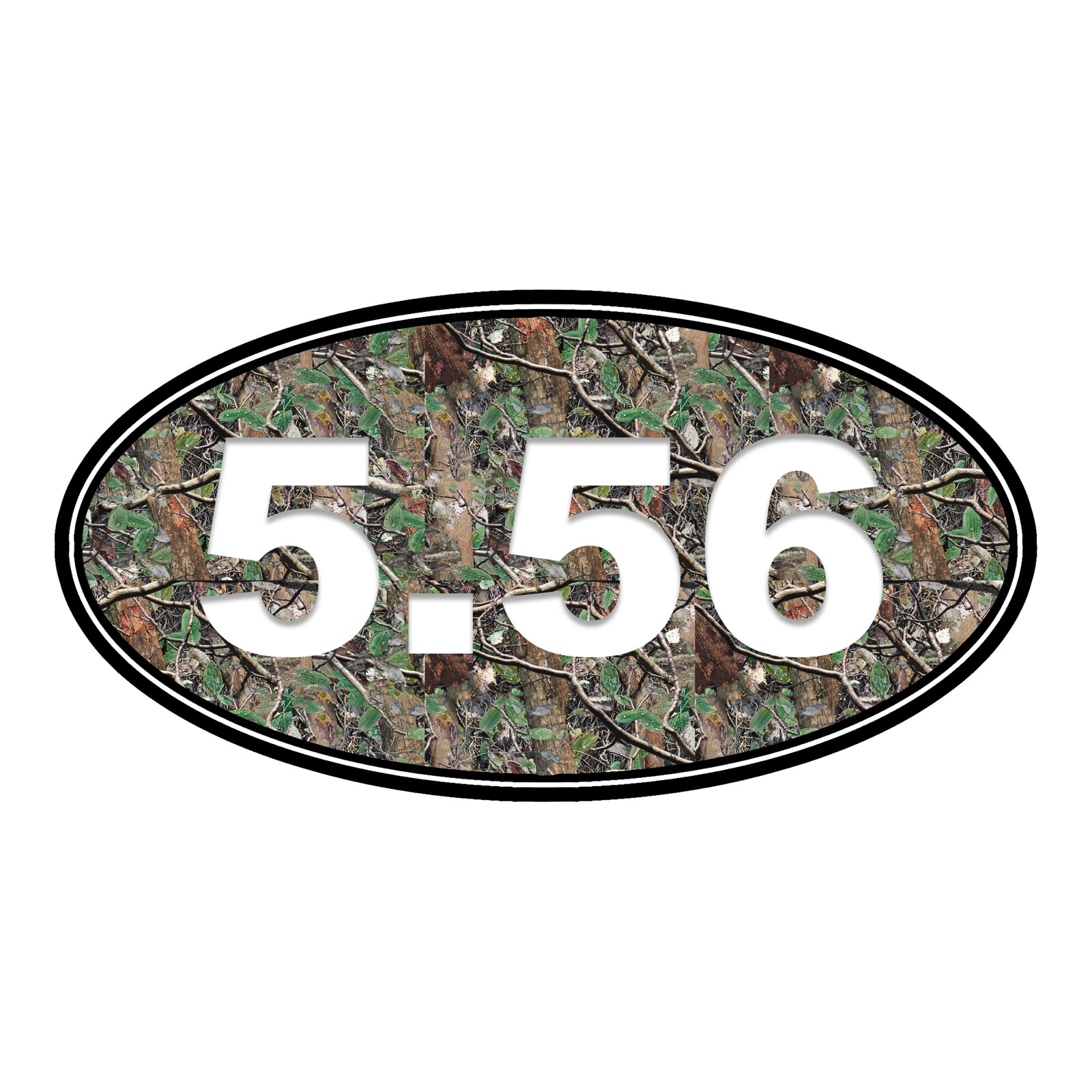 5.56 Tree Camo Ammo Label Stickers 556 .223 Decals Gun Box Oval Sticker ...