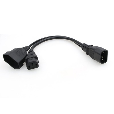 IEC 320 C14 Male Plug to C13 +European CEE7/16 2Pin Female Y Spllite ...