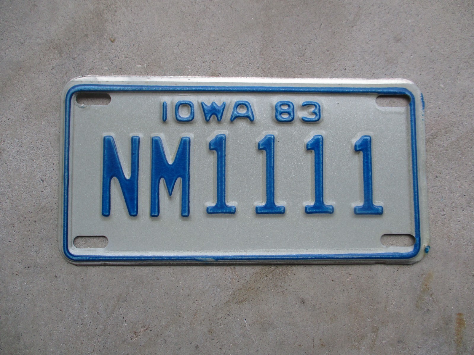 Iowa 1983 motorcycle license plate # NM 1111 | eBay
