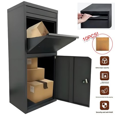 Parcel Delivery Letter Box Large Metal Lockable Outdoor Package Drop ...
