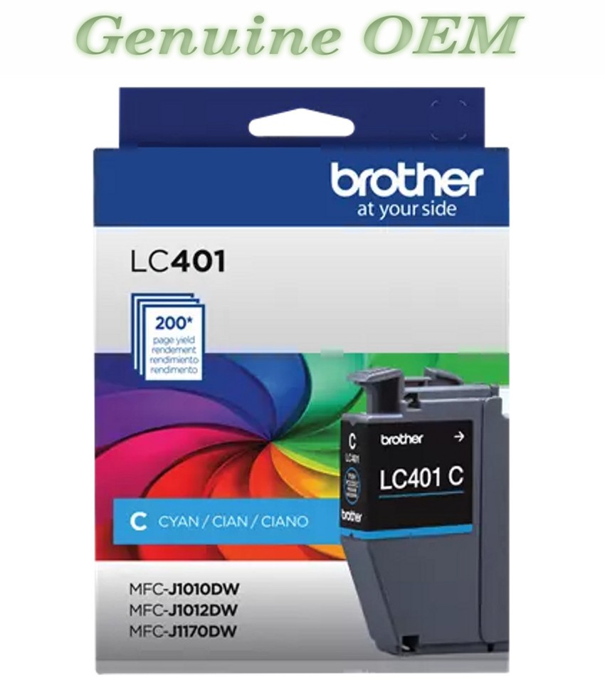 LC401CS/LC-401CS Original OEM Brother LC401 Ink Cartridge, Cyan Genuine ...