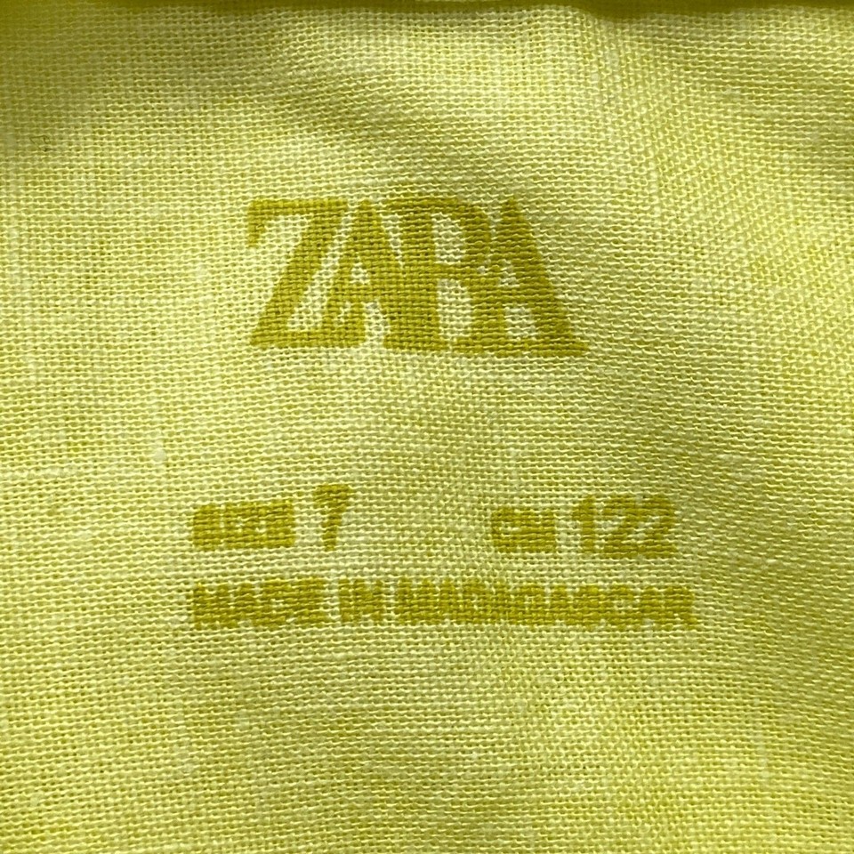 Zara Cotton Linen Preppy Button Down Shirt Boy's Size 7 | eBay