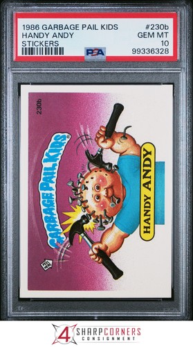 1986 GARBAGE PAIL KIDS STICKERS #230b HANDY ANDY SERIES 6 PSA 10 | eBay