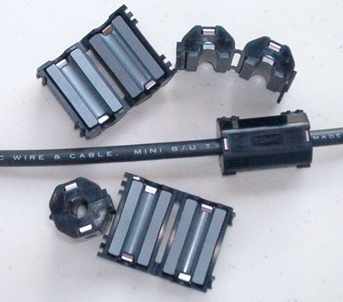 RFI EMI choke filter suppressor ferrite core RCT-2T, TOKIN ESD-SR-15 ...