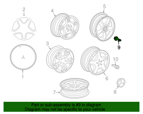 OEM 4X Genuine Mercedes-Benz AMG NORMAL Tire-Valve-Stem A0004000213 ...