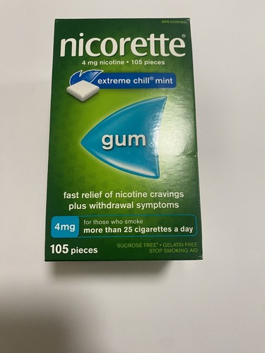 Nicorette Gum 105pcs 4mg Extreme Chill Mint Anti-Smoking Aid | eBay