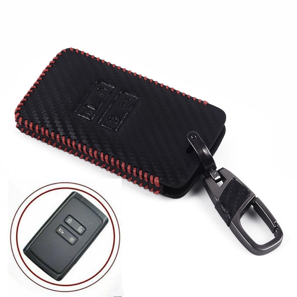 Leather+Zinc Alloy Car Remote Key Cover Case Keychain For Captur Clio ...