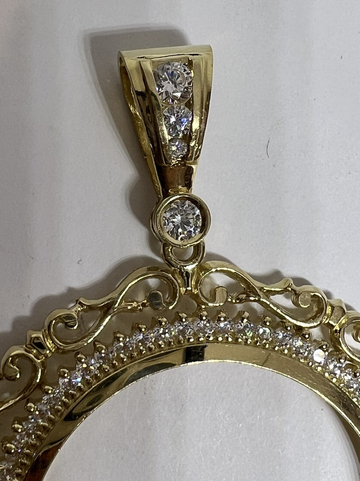 Sale GOLd Bezel 50 pesos pendant 14k mexican centenario coin frame ...