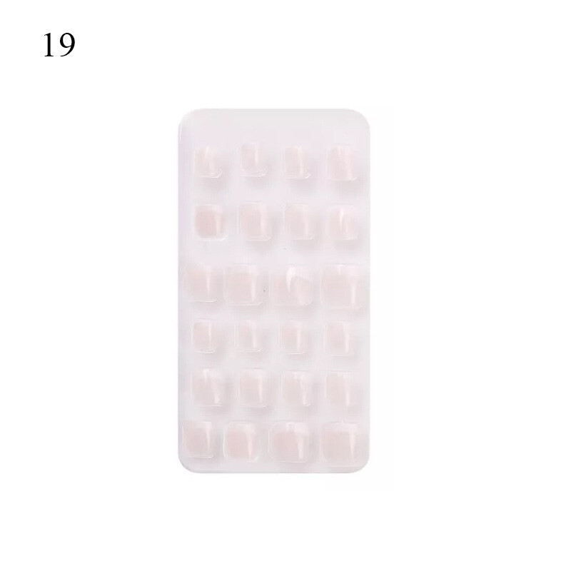 24Pcs Kids Childrens Girls Fake Stick Press On False Finger Nail Cover ...