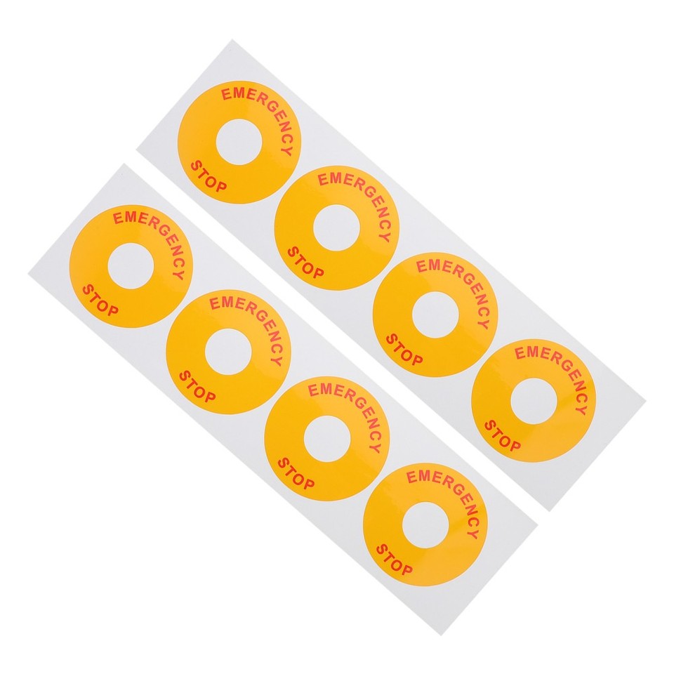 16 pcs Emergency Stop Warning Label Sticker Warning Emergency Stop Sign ...