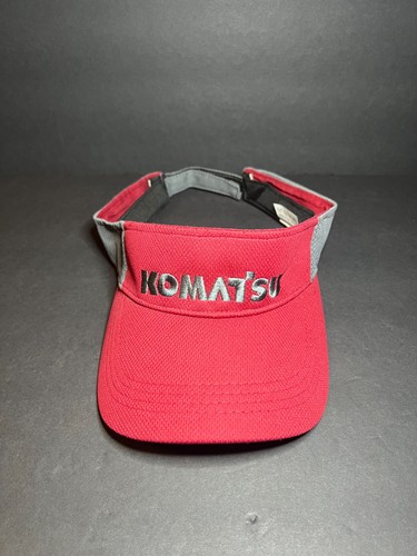 Komatsu Unisex Red & Grey Polyester Embroidered Logo Adjustable Visor ...