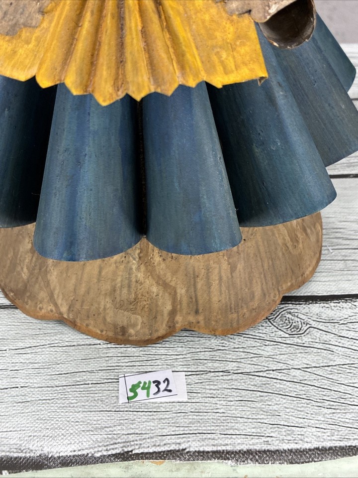 Mexican Folk Art Tin Angel Hand Painted Mexico 14"x9" TREE TOPPER | eBay