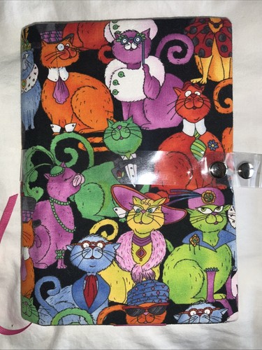 FABRIC Goofy Cool Cats Book Cover- Handmade 9” X 6” | eBay