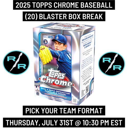 CINCINNATI REDS - 2025 Topps Chrome Baseball 20 Blaster Box Team Break ...