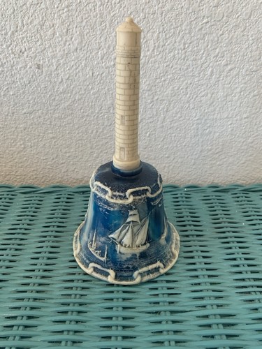 Incolay Stone Blue Bell with Lighthouse Handle Sailing Boats & Ships ...