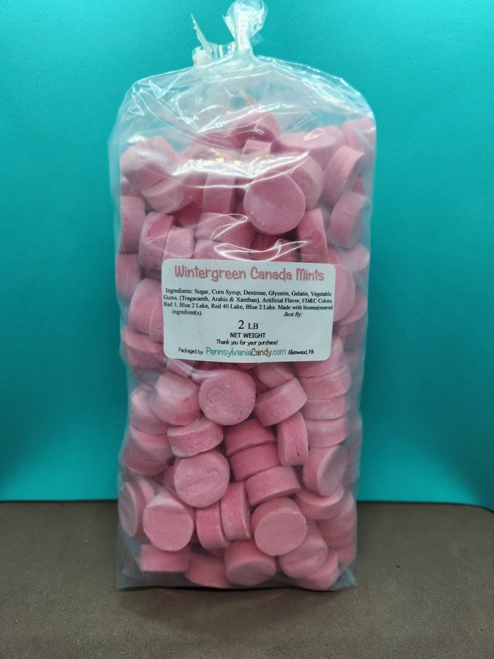 Bulk 2 lb Original CANADA MINTS Pink Wintergreen Logenzes | eBay