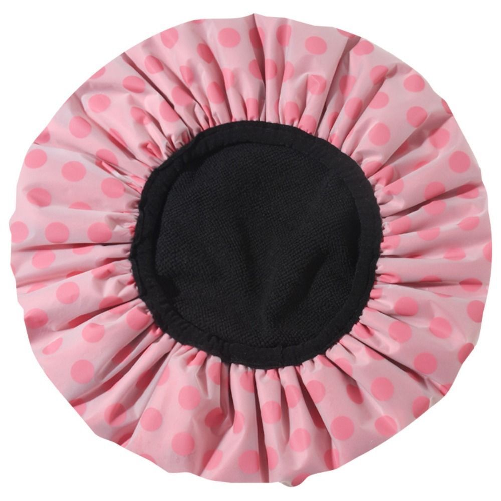 NEW Shower Cap Terry Cloth Lined EVA Exterior Reusable Triple Layer ...
