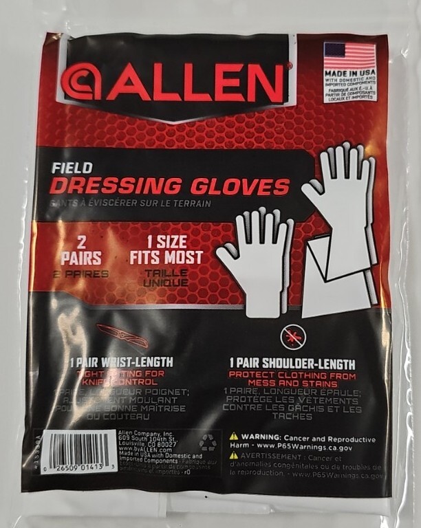 Allen Field Dressing Gloves 2 Pair 1 Wrist 1 Shoulder Length New | eBay
