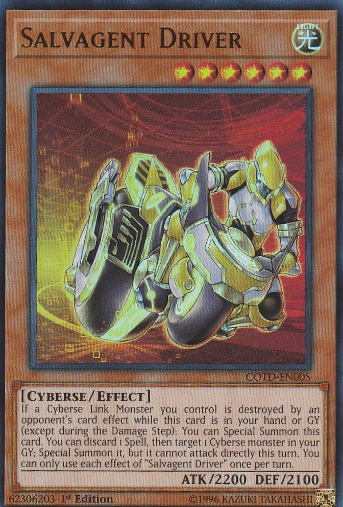 YUGIOH HOLO CARD SALVAGENT DRIVER COTD-EN005 | eBay
