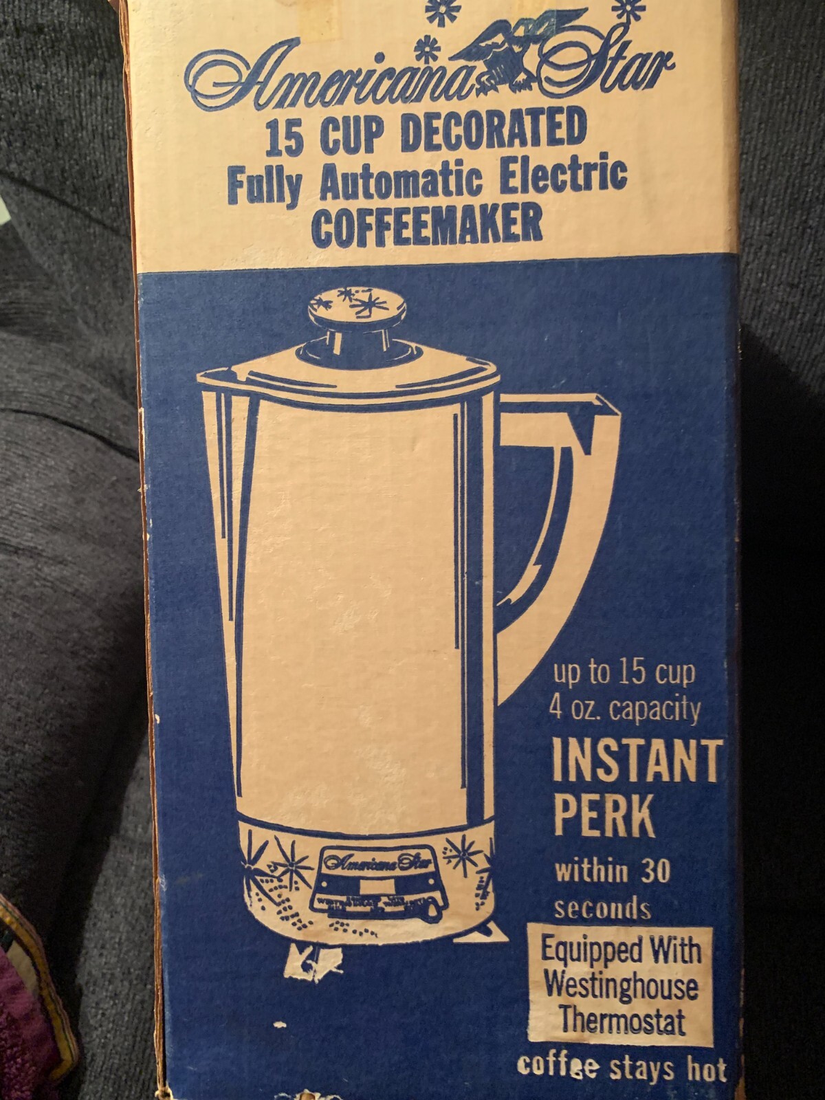 Vtg Americana Star Percolator Decorated Coffee Pot Coffeemaker Complete ...