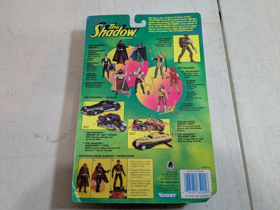 Kenner - The Shadow Action Figure - Lightning Draw Shadow - New in Box ...