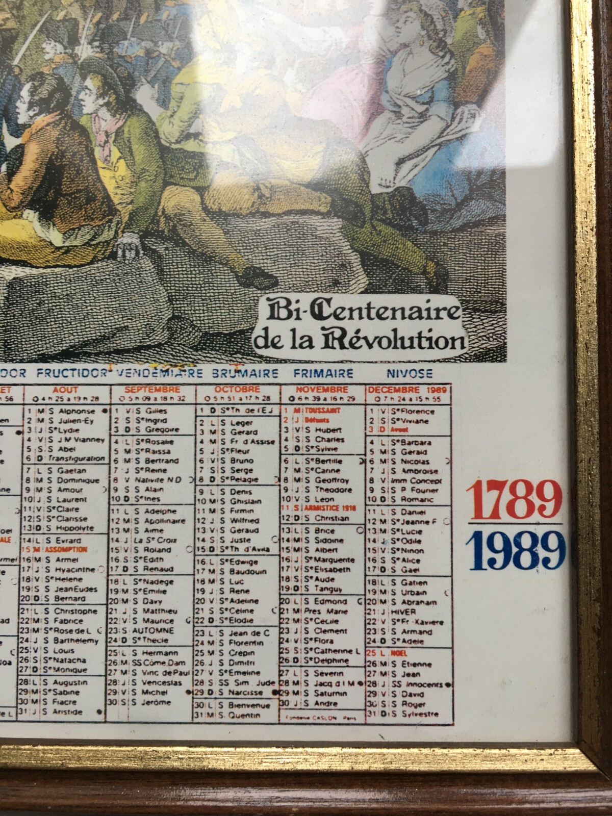"calendrier révolution française" dans un cadre en verre (21 x 26 cm ...