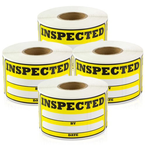 Inspection Stickers - 3"x1.5" Rectangular Inspection Labels in Bright ...