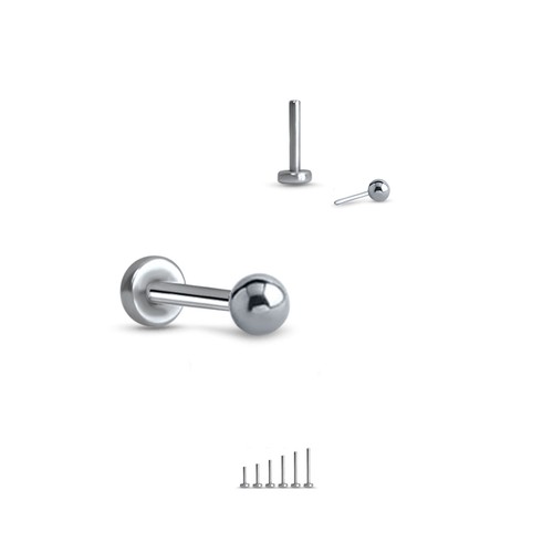 Titanium Labret Monroe Push Pin Nose Stud 2mm 3mm Ball | eBay