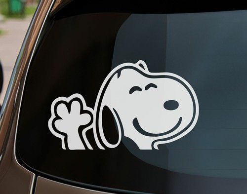 Snoopy Waving Hello Sticker Decal Car Window Truck Wall Door Laptop 3cm ...