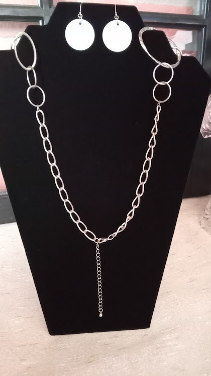 Silver Chain With Seashell Discs Pink Blue + Seashell Disc Hook ...